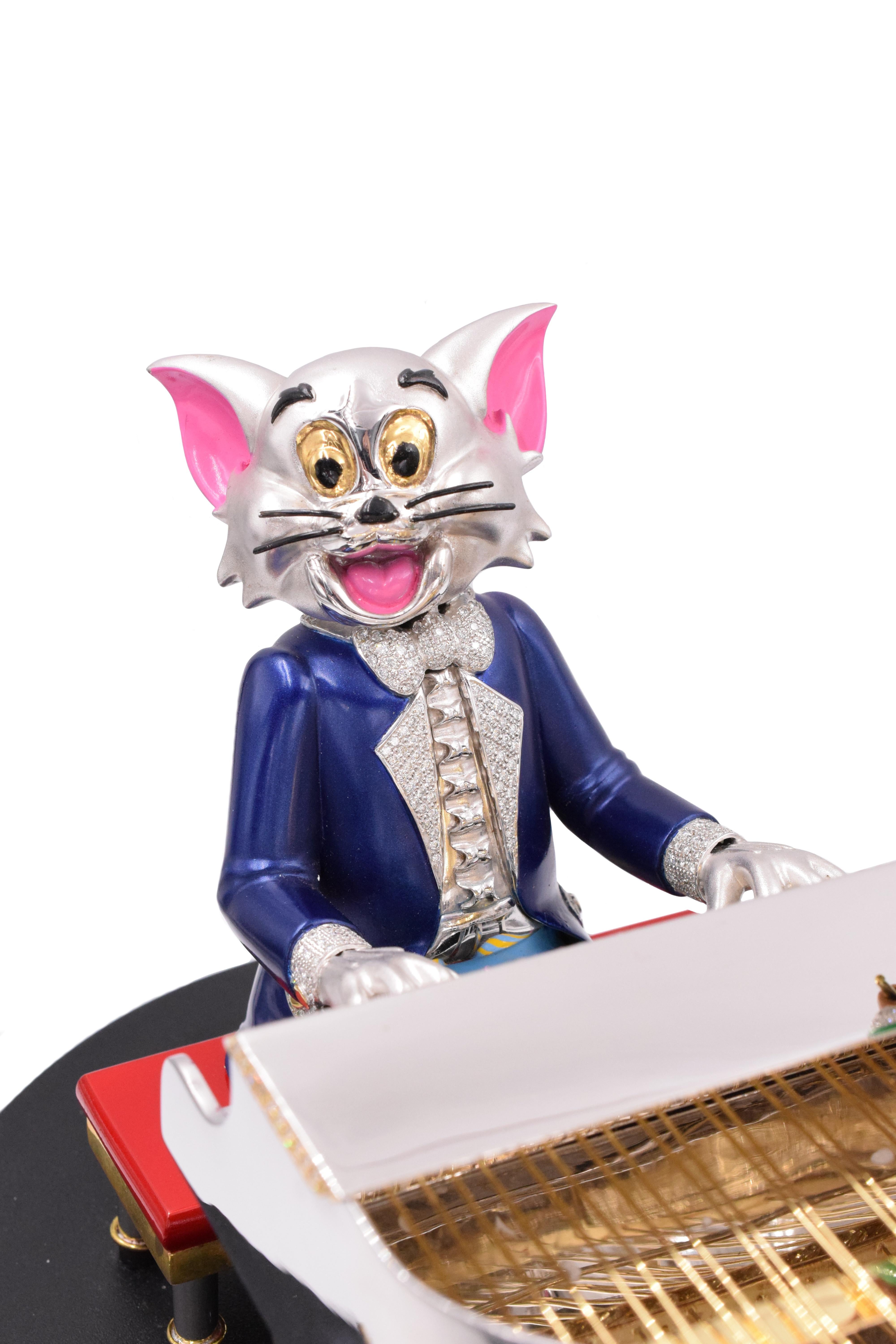 "Tom and Jerry" Diamond and Gold Miniature Model For Sale at 1stDibs ...