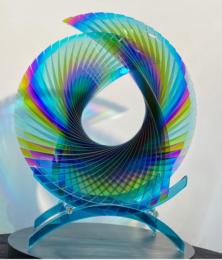 Tom Marosz - 'Tear for Henry Azurlite Dichroic' , Fused, Cut and ...