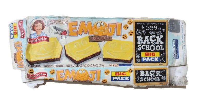 Tom Pfannerstill - Hyperrealist sculpture with yellow, "Little Debbie ...