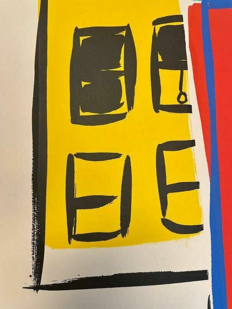 Tom Slaughter Modern Cityscape Original Acrylic Painting on Paper 1991 ...