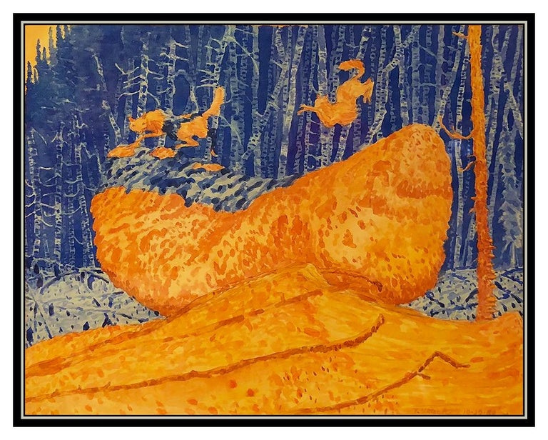 Tom Uttech - Tom Uttech Watercolor Painting Original Landscape Birch ...