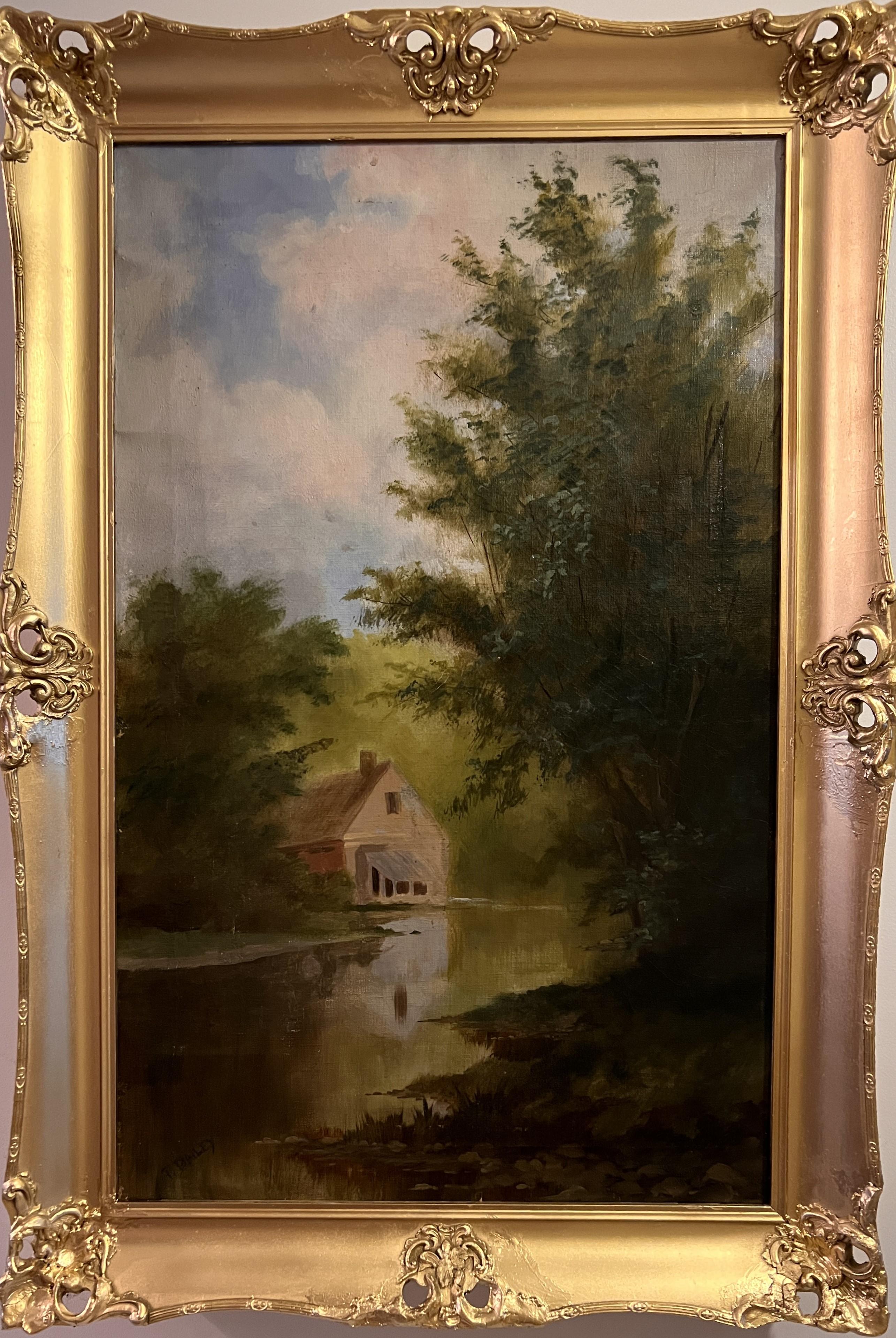 Tomas Bailey - Antique T. BAILEY Original Oil Painting on canvas ...