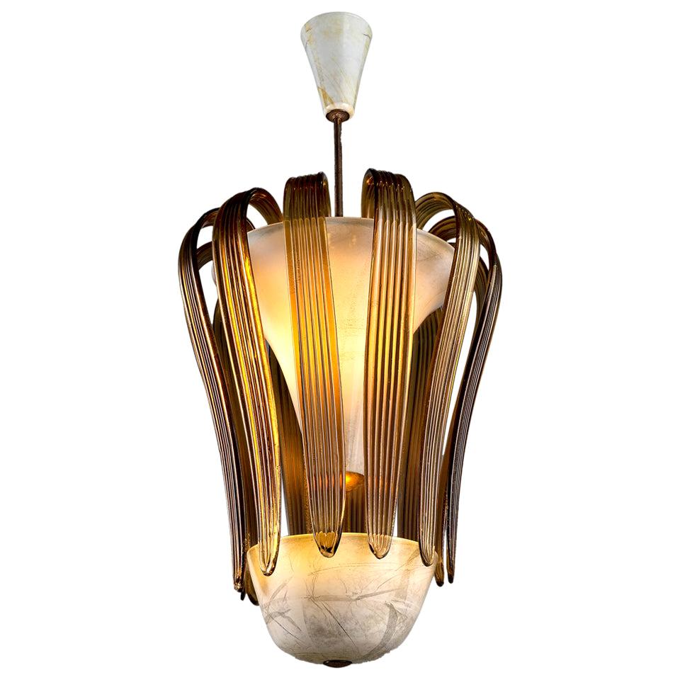 Tomaso Buzzi Ceiling Lamp in Murano Glass by Venini, 1930 circa For ...