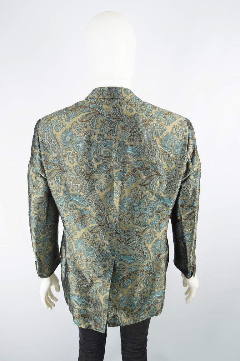 Tomasz Starzewski Men's Pure Silk Paisley Jacquard Vintage Blazer ...