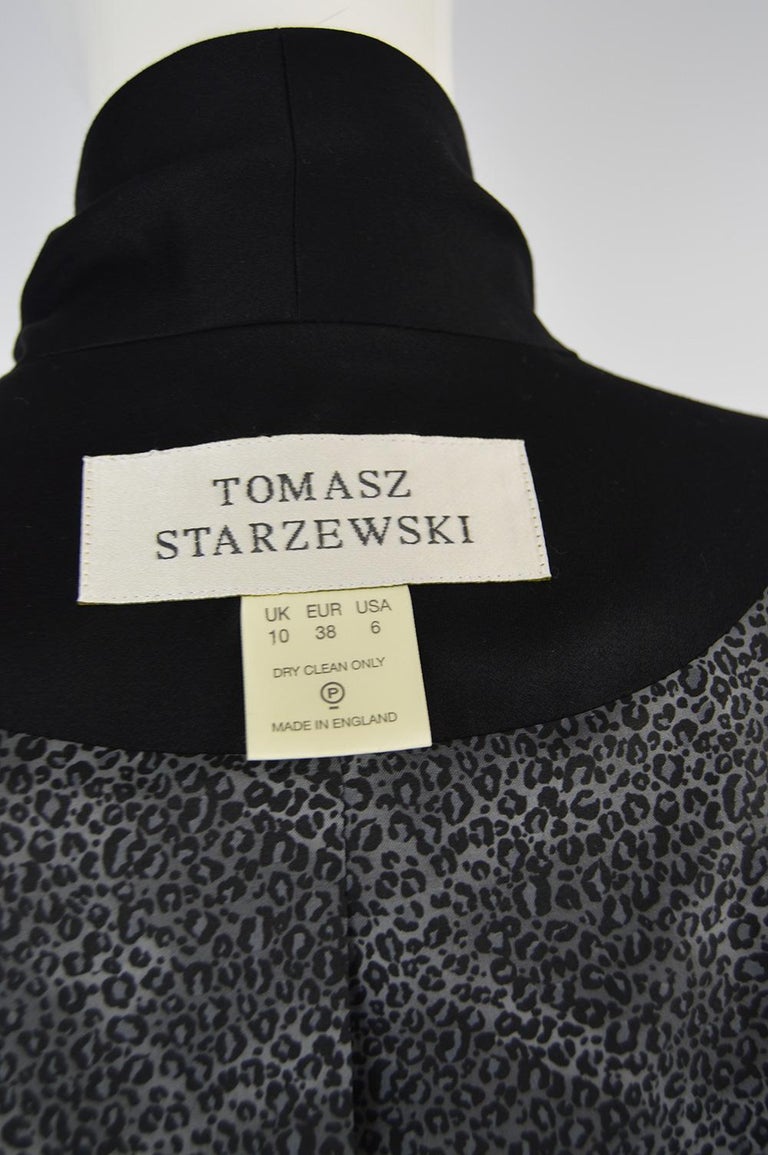 Tomasz Starzewski Vintage Asymmetrical Long Black Wool and Mohair ...