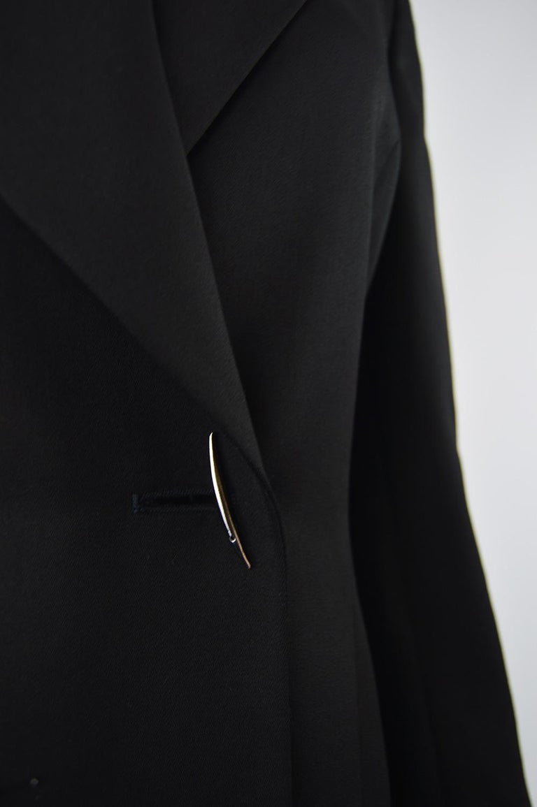 Tomasz Starzewski Vintage Asymmetrical Long Black Wool and Mohair ...