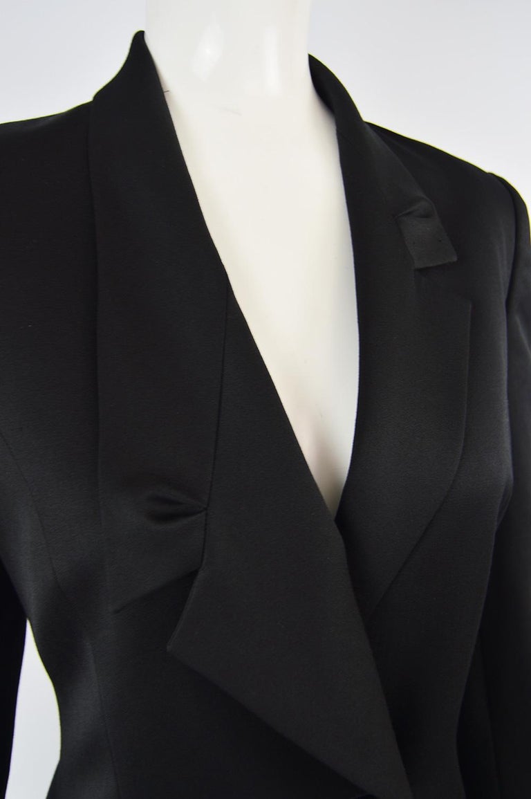 Tomasz Starzewski Vintage Asymmetrical Long Black Wool and Mohair ...