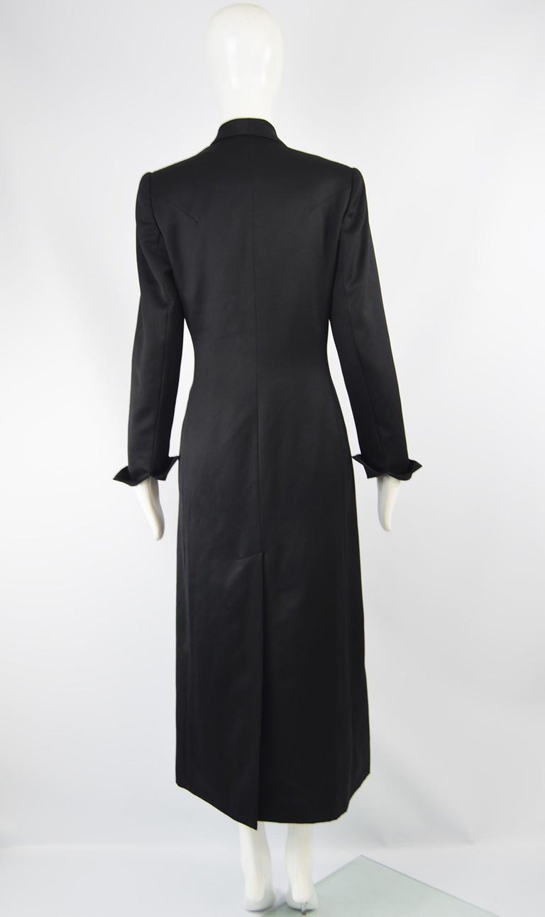 Tomasz Starzewski Vintage Asymmetrical Long Black Wool and Mohair ...