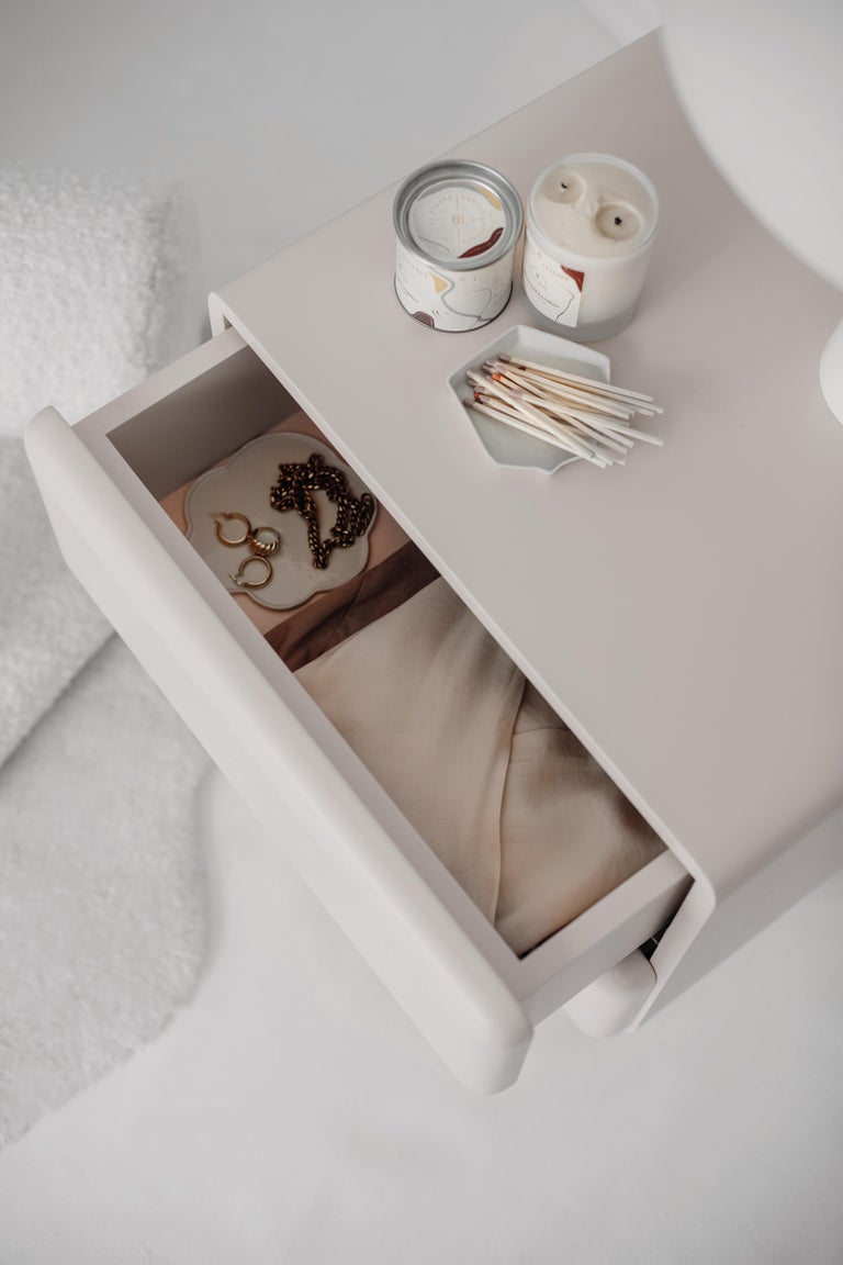 Tombul 2-Drawer Nightstand with Push-to-Open Mechanism, Cloud Grey Colour For Sale at 1stDibs