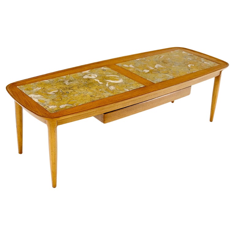 Tomlinson Fossil Marble Rolled Edges Rounded Corners Rectangle Coffee ...