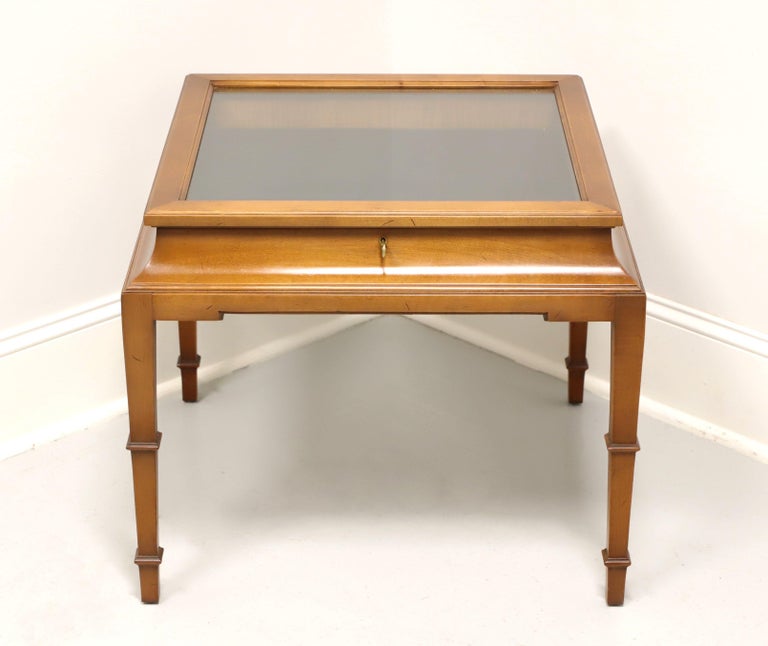 TOMLINSON Nutwood French Louis XVI Square Glass Case Display Accent ...