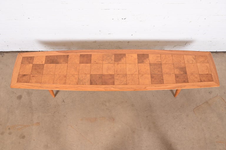 Tomlinson Sophisticate Patchwork Burl Wood Extra Long Surfboard Coffee ...