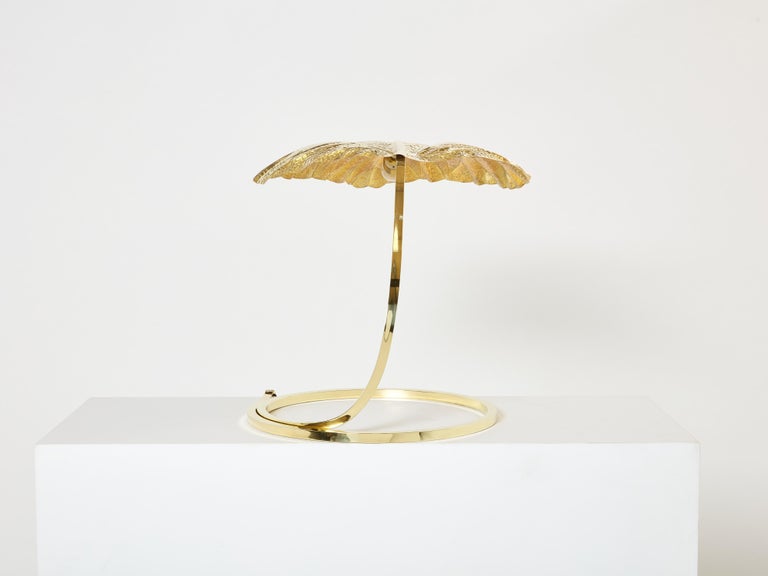 Tommaso Barbi for Bottega Gadda Rhubarb Brass Table Lamp, 1970s For ...
