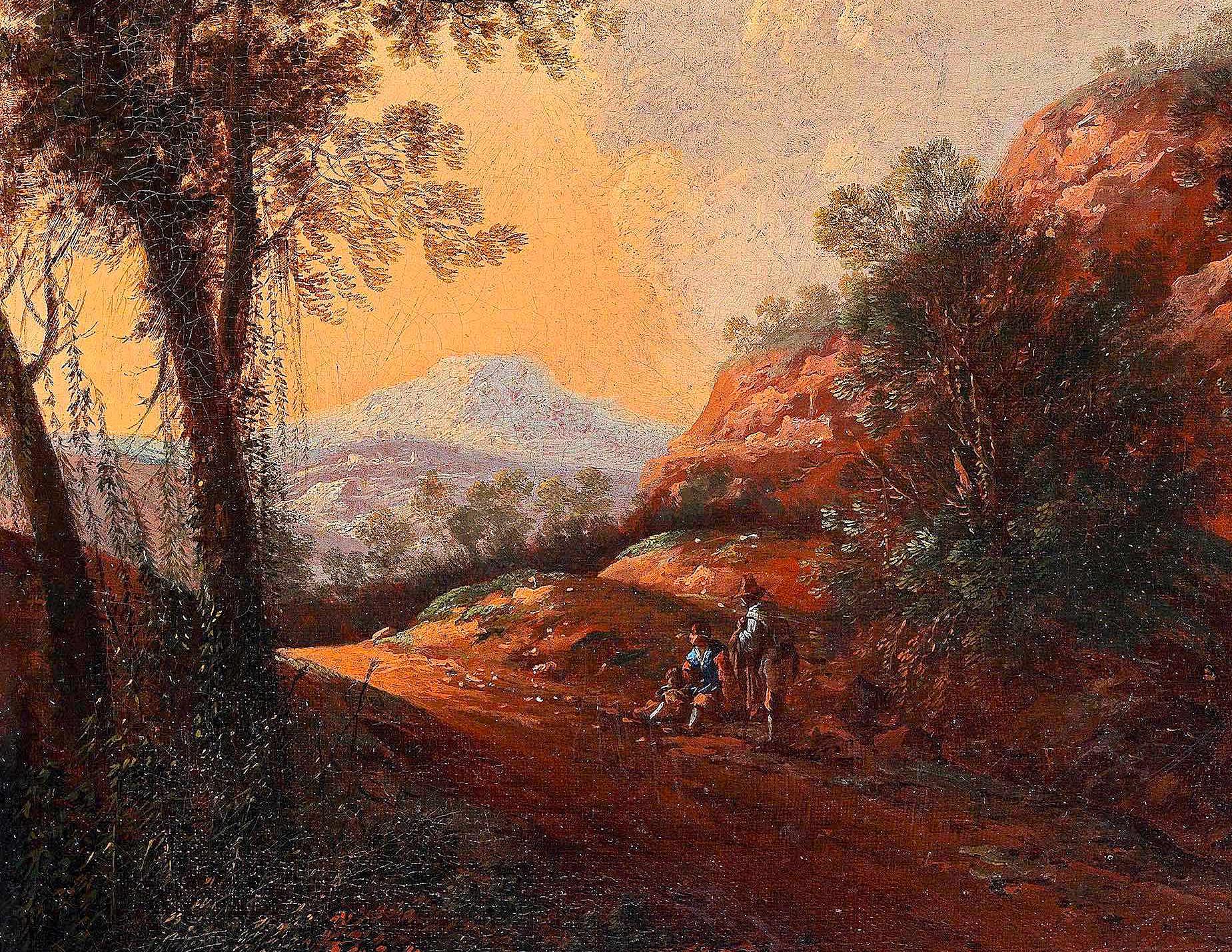 Landscape Porta Paint Oil on canvas Old master 18yh Century Italian ...