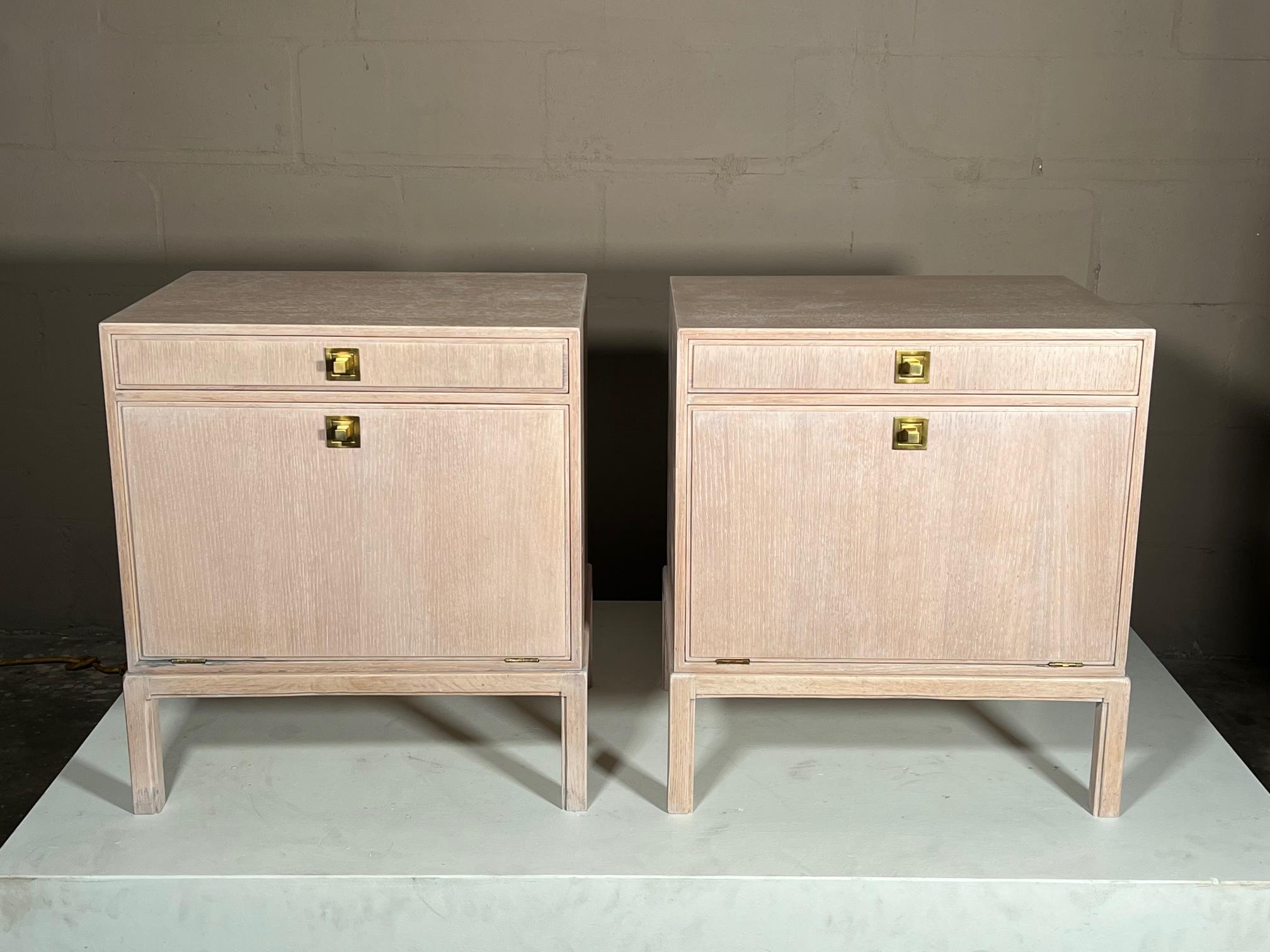 Tommi Parzinger Charak Modern Night Stands Pickled Oak at 1stDibs