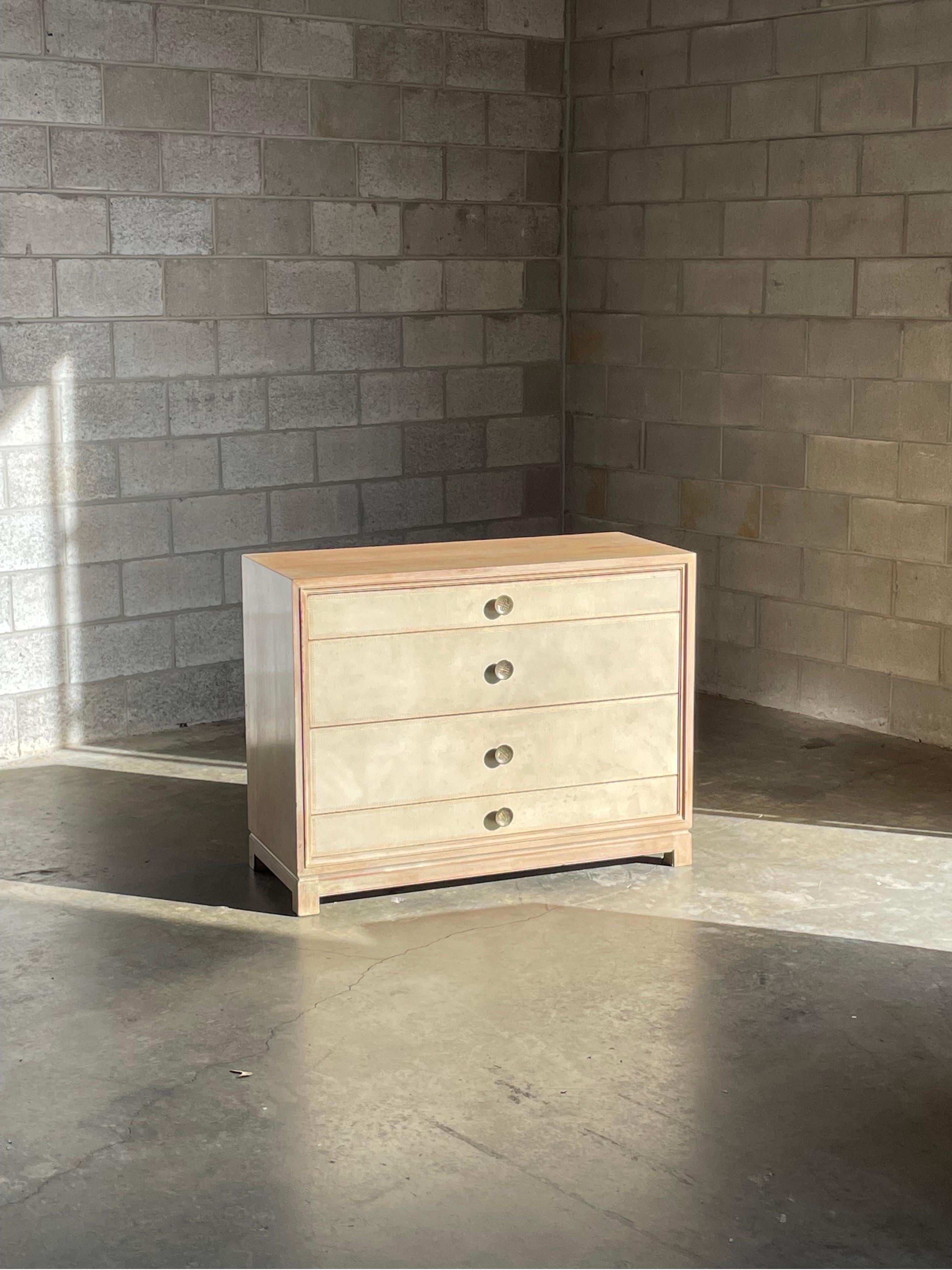 Tommi Parzinger for Charak Modern Leather Front Chest of Drawers at 1stDibs
