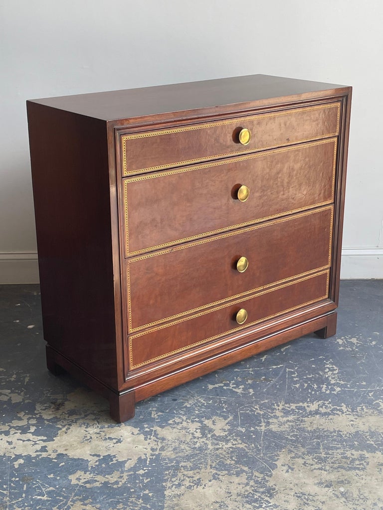 Tommi Parzinger for Charak Modern Leather Front Chest of Drawers at 1stDibs