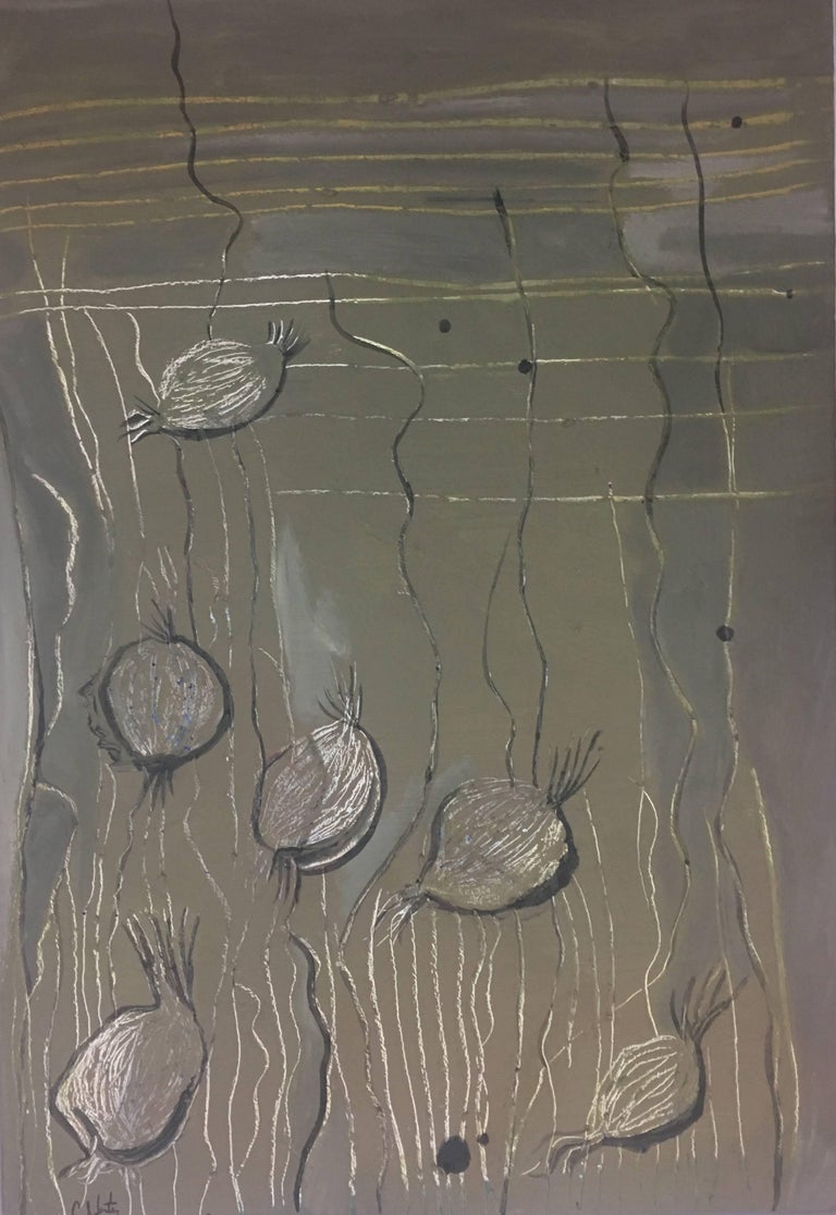 Toni Caldentey - Onions on the sea - original neo-expressionist acrylic ...