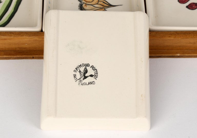 Toni Raymond Mid-Century Pottery Serving Dishes on Fitted Tray For Sale ...