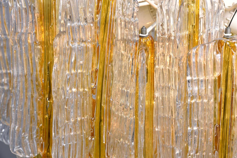Toni Zuccheri for Venini Chandelier in Two-Toned Glass at 1stDibs