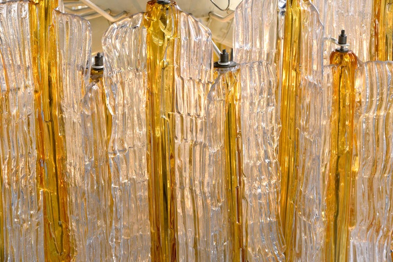 Toni Zuccheri for Venini Chandelier in Two-Toned Glass at 1stDibs
