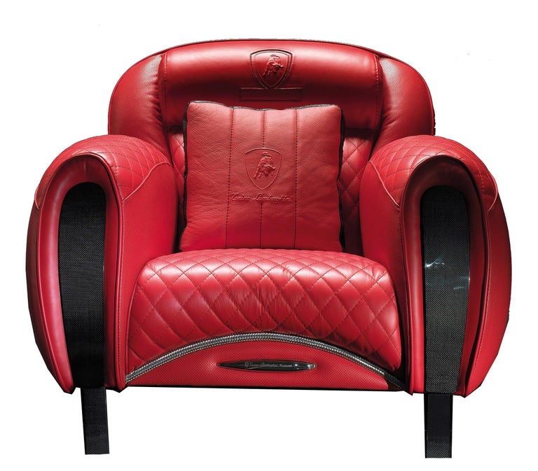 Tonino Lamborghini Carbon Imola Leather Armchair by Formitalia For Sale ...