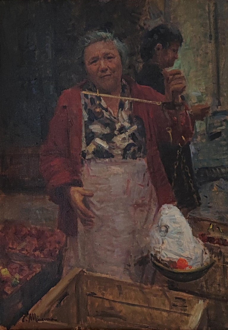 Tonino Manna - Woman at the market For Sale at 1stDibs