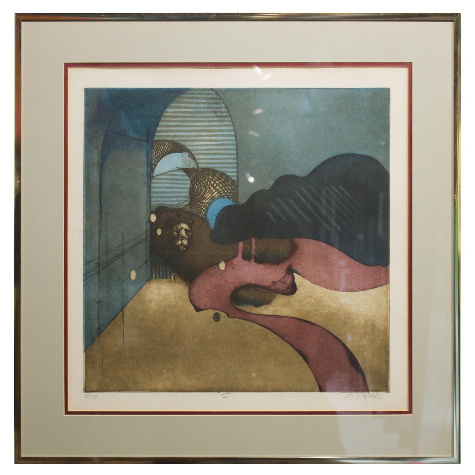 Tony Bass - "IV" Contemporary Figurative Owl Lithograph, Edition 39 of ...