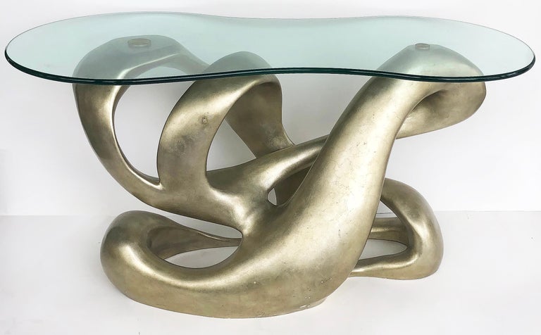 Tony Duquette for Baker Biomorphic Console, Silver Leaf Finish For Sale ...