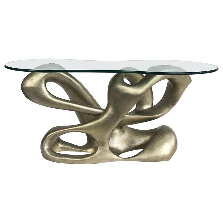 Tony Duquette for Baker Biomorphic Console, Silver Leaf Finish For Sale ...