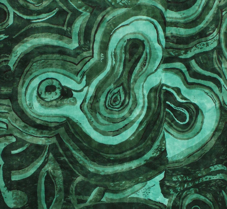 Tony Duquette - 'Malachite' Rug Size 9' x 12' feet Fine Silk Hand ...