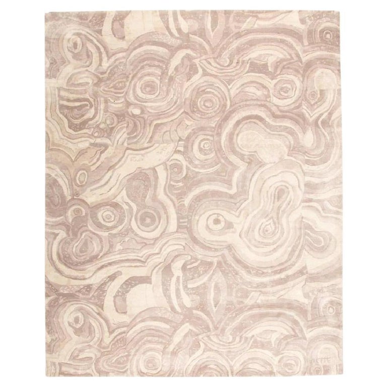 Tony Duquette, 'Malachite Silver Silk' Rug For Sale at 1stDibs