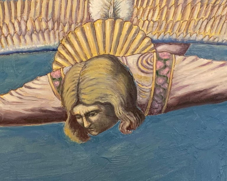 Tony Geiger - "GIOTTO ANGEL WITH CIRCLES", oil on wood, renaissance ...