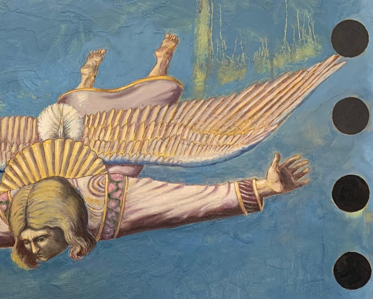 Tony Geiger - "GIOTTO ANGEL WITH CIRCLES", oil on wood, renaissance ...