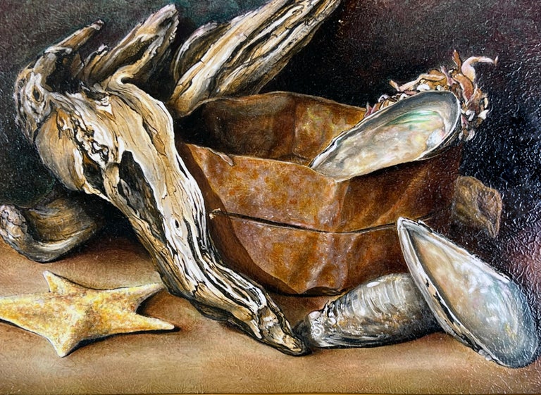 Tony Jankowski - Vintage Still Life with Abalone Shells and Driftwood ...