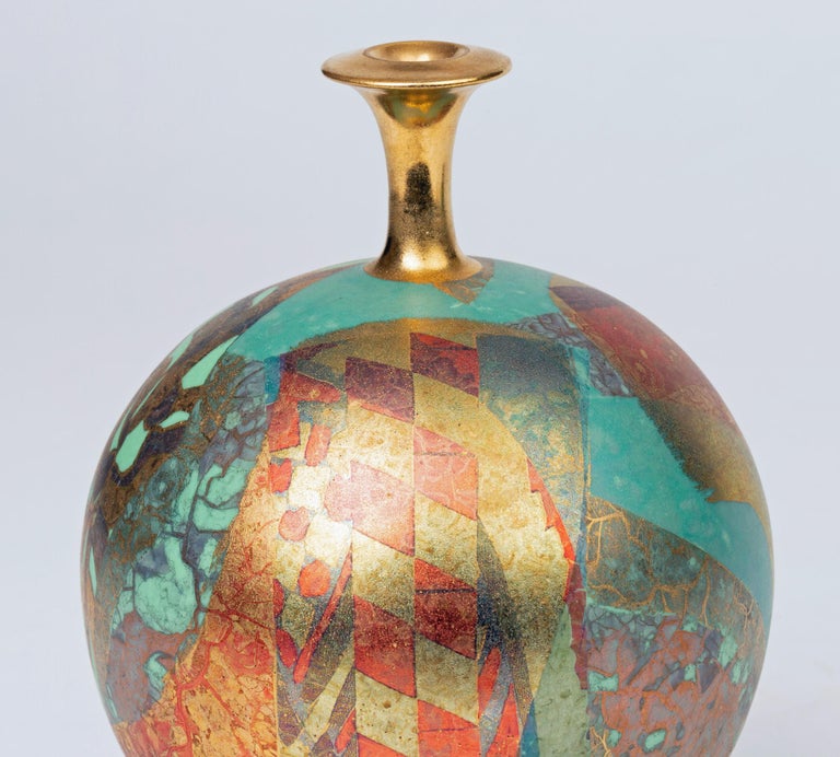Tony Laverick Lustre Glazed Studio Pottery Porcelain Bottle Vase, Dated ...