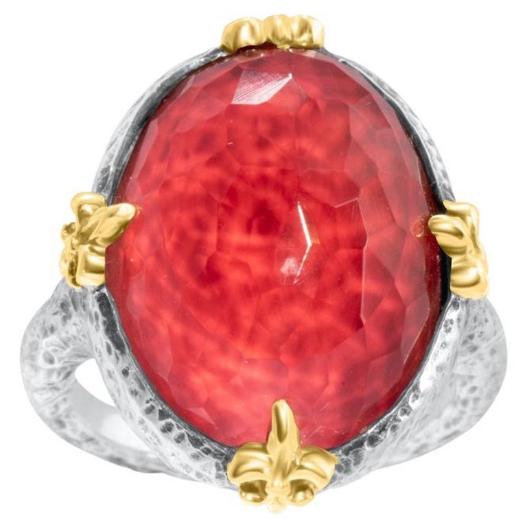 Tony McCabe Handmade Red Cocktail Ring For Sale at 1stDibs