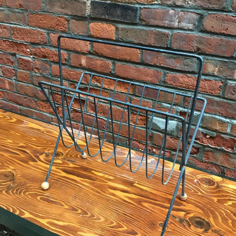 Tony Paul Design Iron Magazine Rack for Woodlin-Hall at 1stDibs