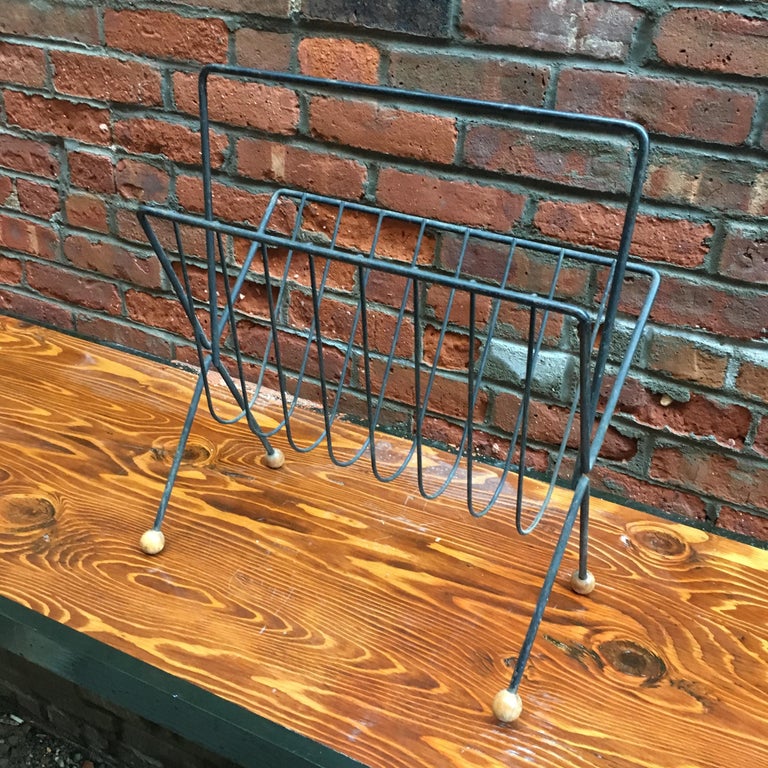 Tony Paul Design Iron Magazine Rack for Woodlin-Hall at 1stDibs