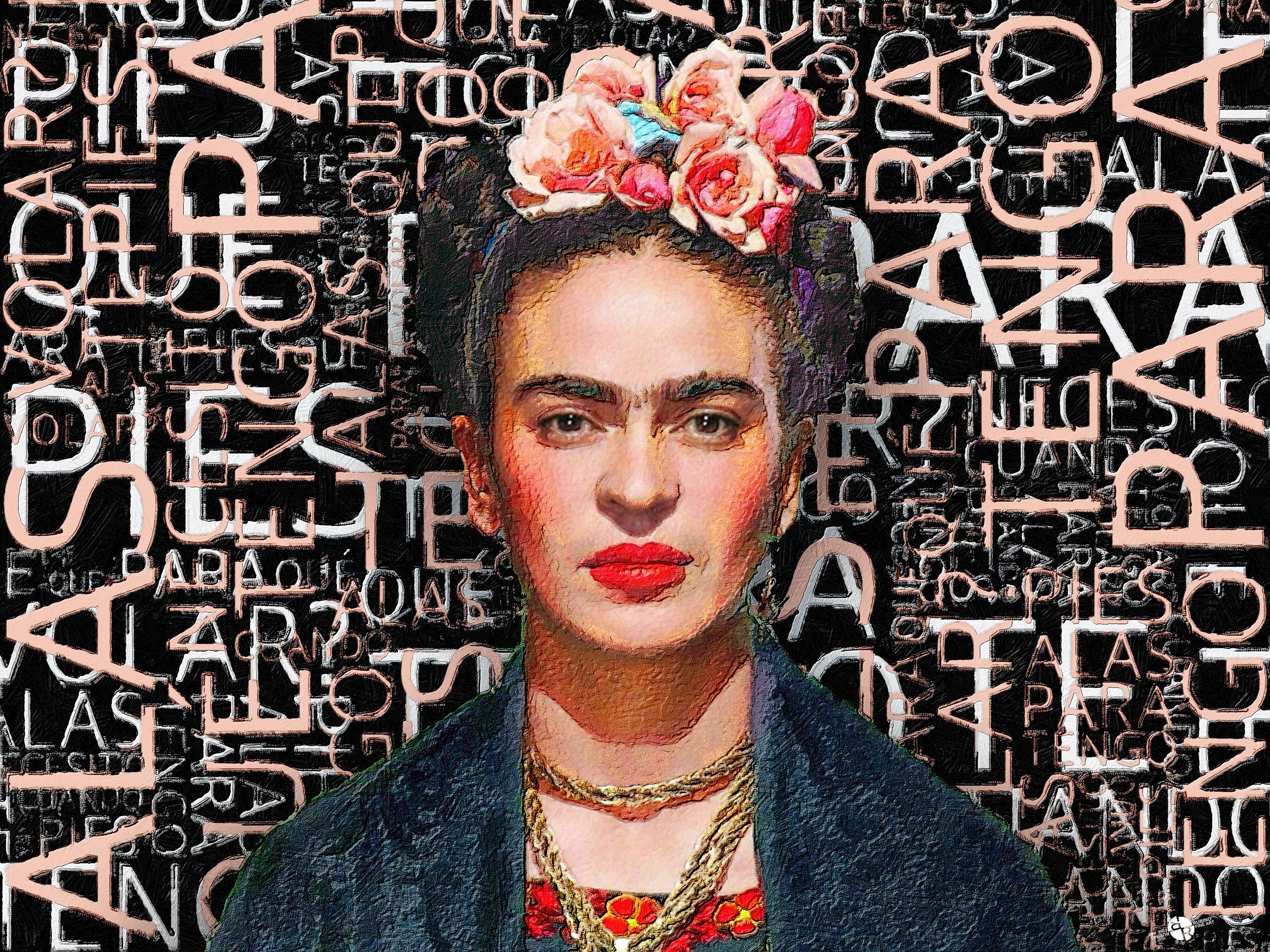 Tony Rubino - Frida Kahlo, Mixed Media on Canvas at 1stDibs