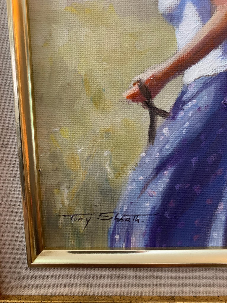 Tony Sheath - Girl with her horse in an Impressionist landscape in an ...