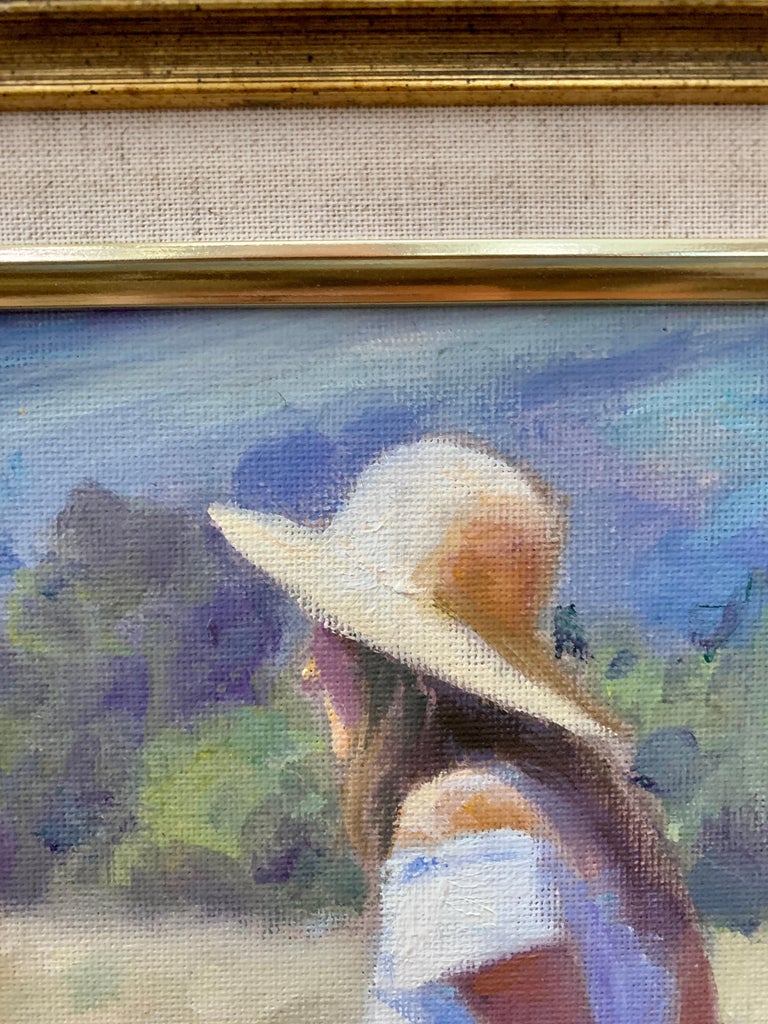 Tony Sheath - Girl with her horse in an Impressionist landscape in an ...