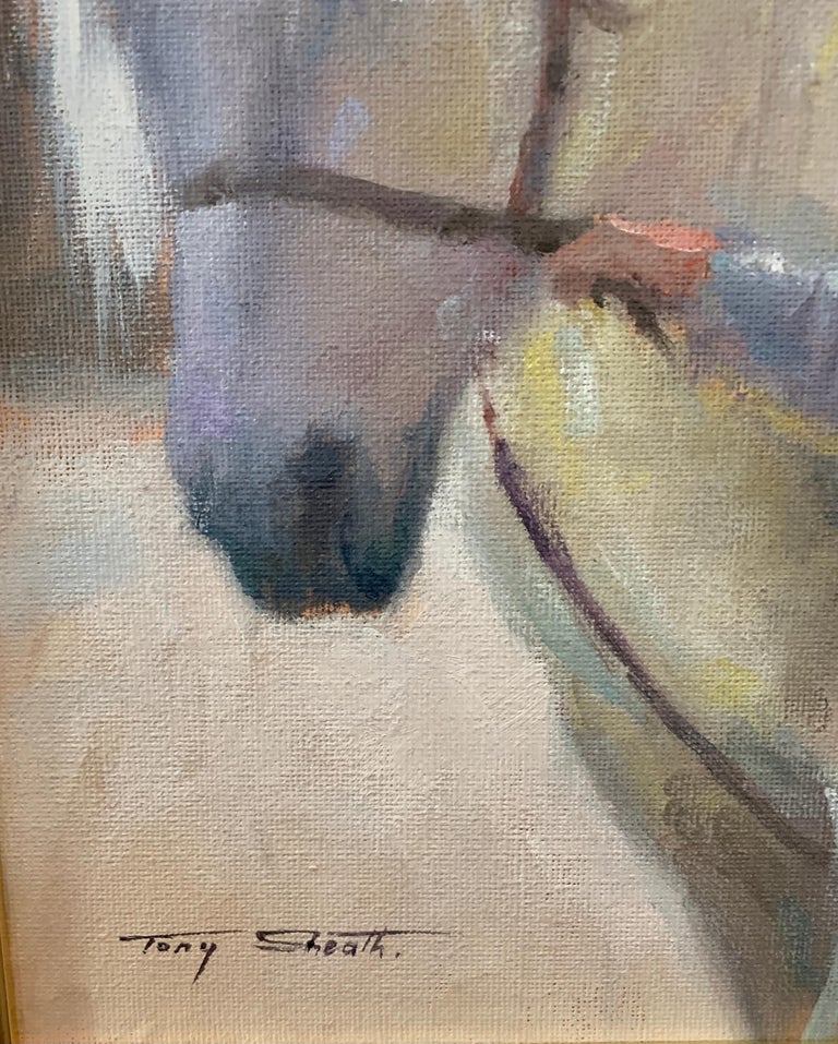 Tony Sheath - Man with his horse in an Impressionist landscape in an ...