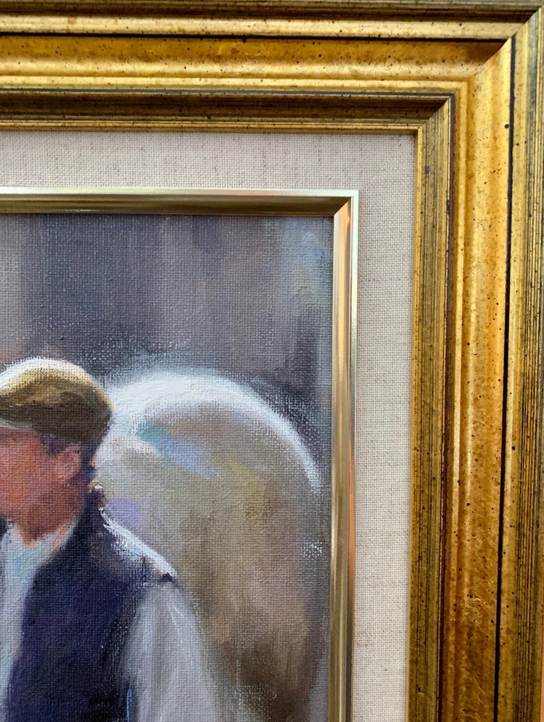 Tony Sheath - Man with his horse in an Impressionist landscape in an ...