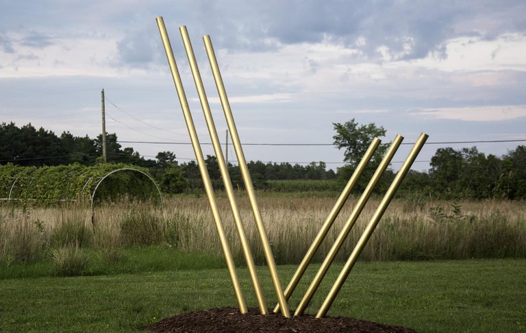 Tonya Hart - Earthshine - large, tall, dynamic, polished brass and ...