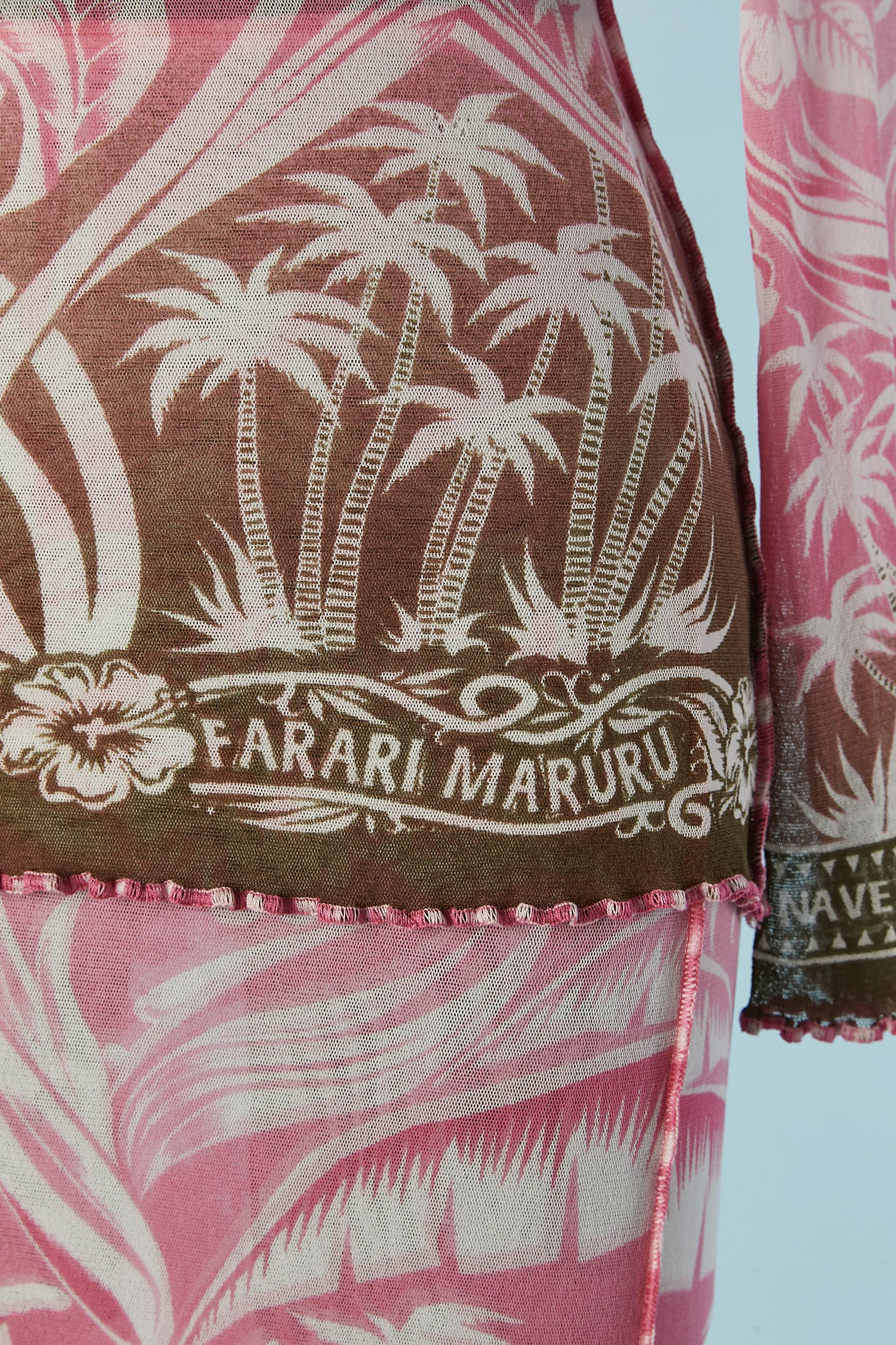 Top and skirt in nylon with Tahiti print inspiration Jean-Paul Gaultier ...