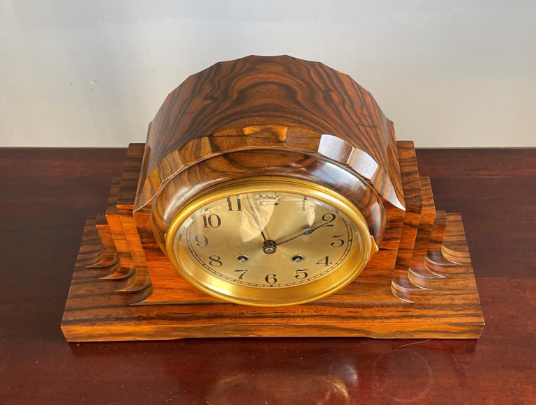 Top Design 1920s Art Deco Mantel Clock Made of Solid Coromandel w ...