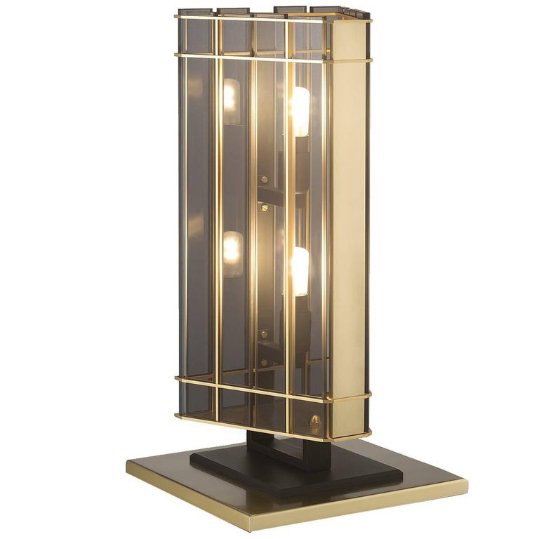 Top Glass Long Table Lamp For Sale at 1stDibs
