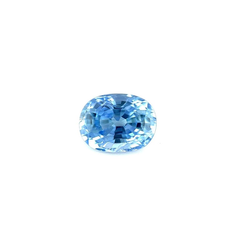 Saphir bleu vif naturel de Ceylan de 1,11 carat, taille ovale, Sri ...
