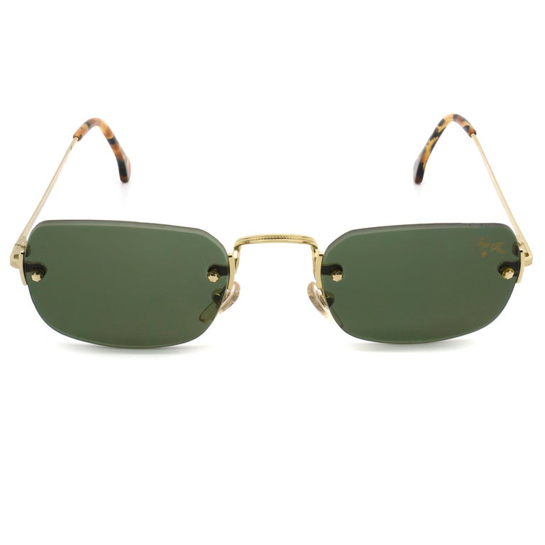 Top Gun rectangular rimless vintage sunglasses, Italy 90s For Sale at ...